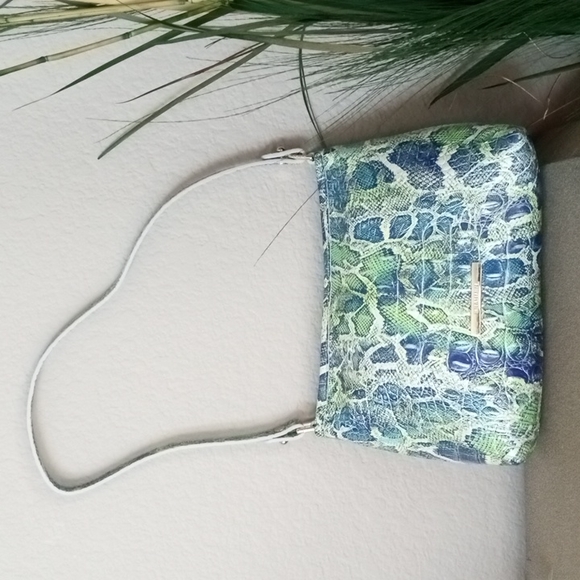 Brahmin | Bags | New Brahmin Blue Green Alligator Embossed Snake Print ...